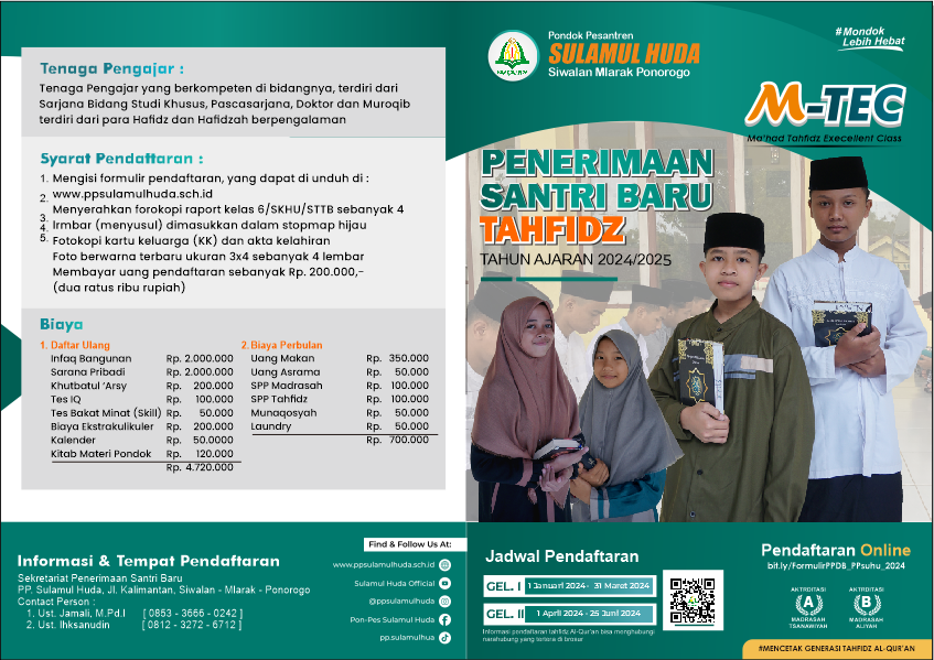 BROSUR PPDB – PONDOK PESANTREN SULAMUL HUDA